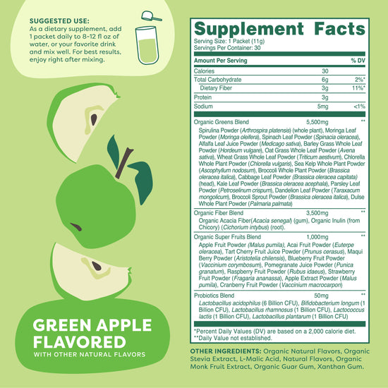 Daily Greens + Superfruits Stick Packs | 30 Servings – Wellah
